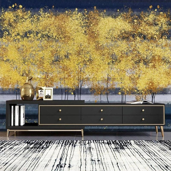 Exquisite Golden Trees Wallpaper Mural, Custom Sizes Available – Maughon's
