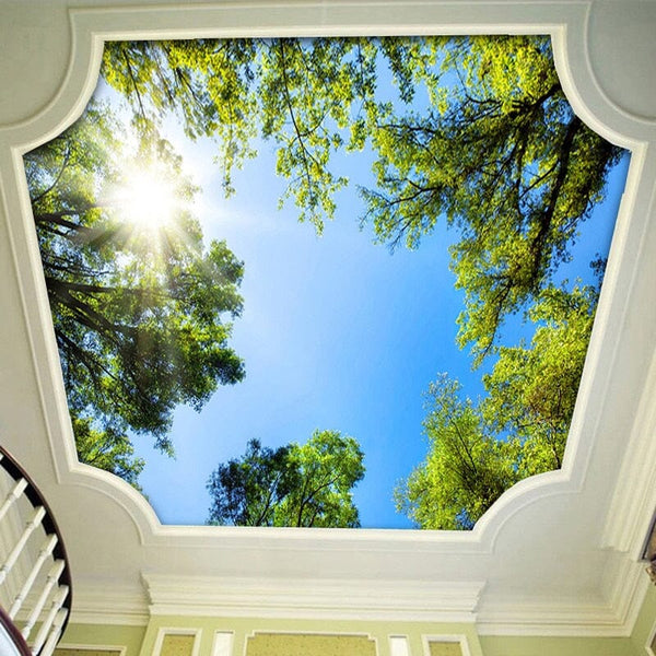 Lovely Sunlit Trees Ceiling Mural, Custom Sizes Available – Maughon's