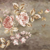 Retro Pink Roses and Butterflies Wallpaper Mural, Custom Sizes Availab ...